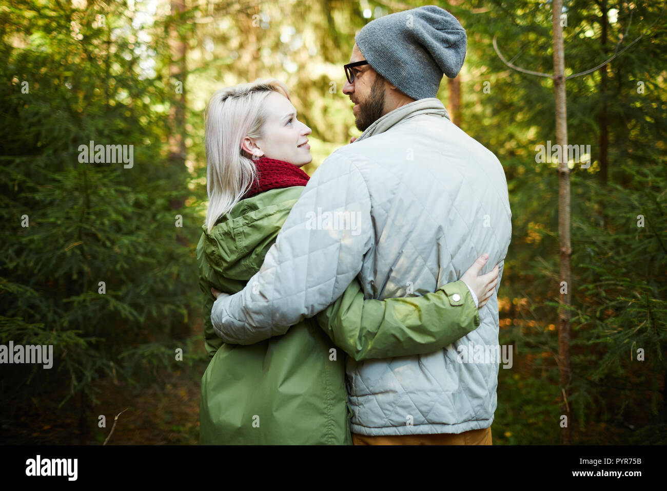 Couple walking in forest hi-res stock photography and images - Alamy