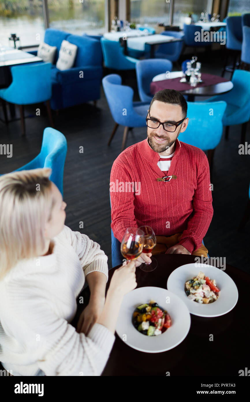 Romantic Date In Restaurant Stock Photo - Alamy