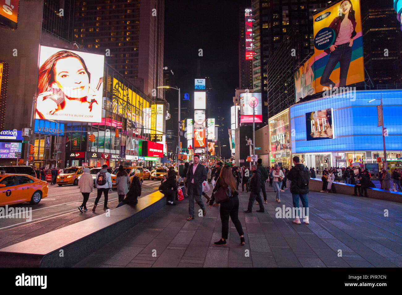 Times Square at night, Manhattan, New York City, USA Stock Photo - Alamy