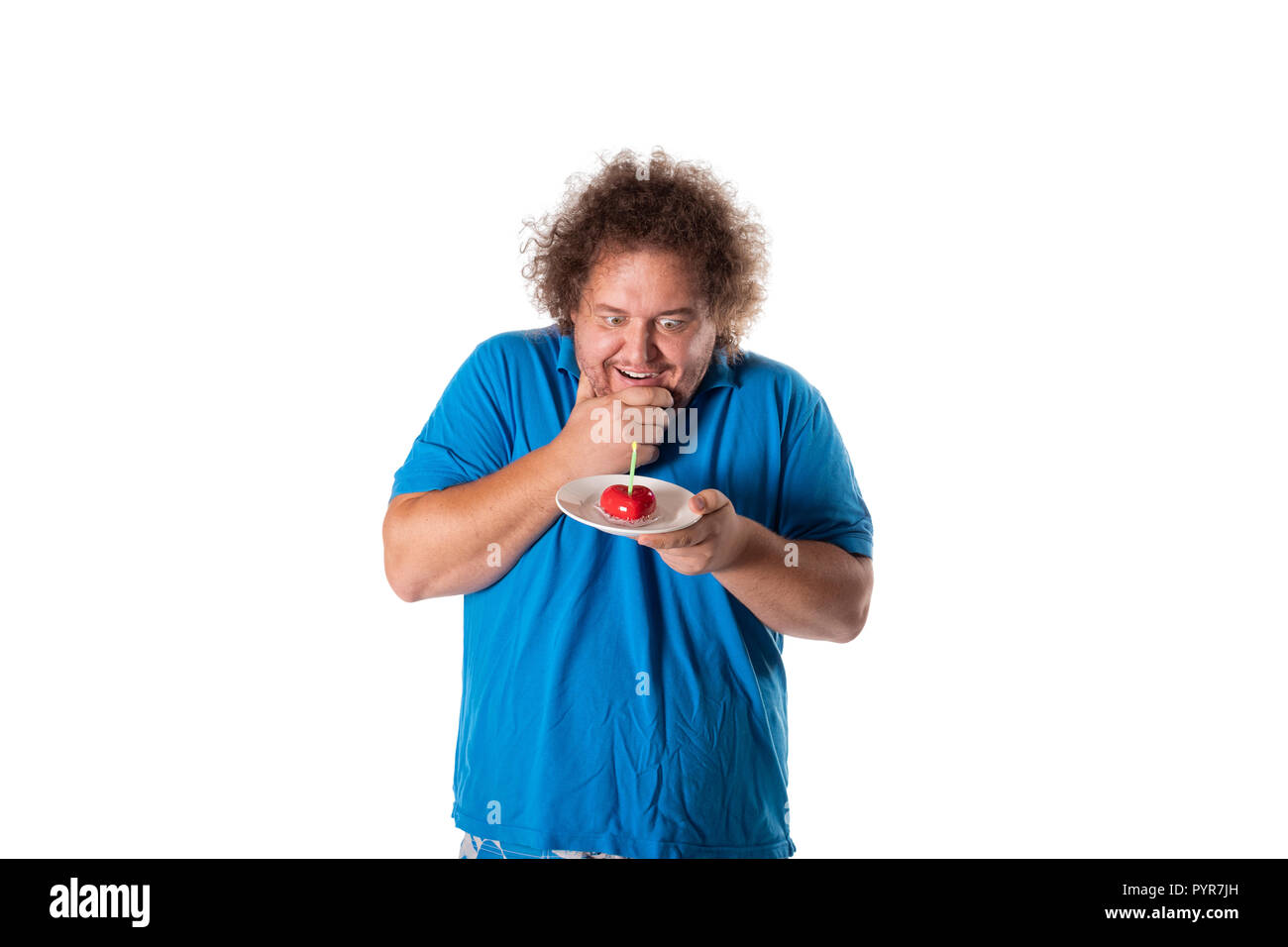 Funny fat man with balloons. Happy birthday. Joy and fun Stock Photo ...