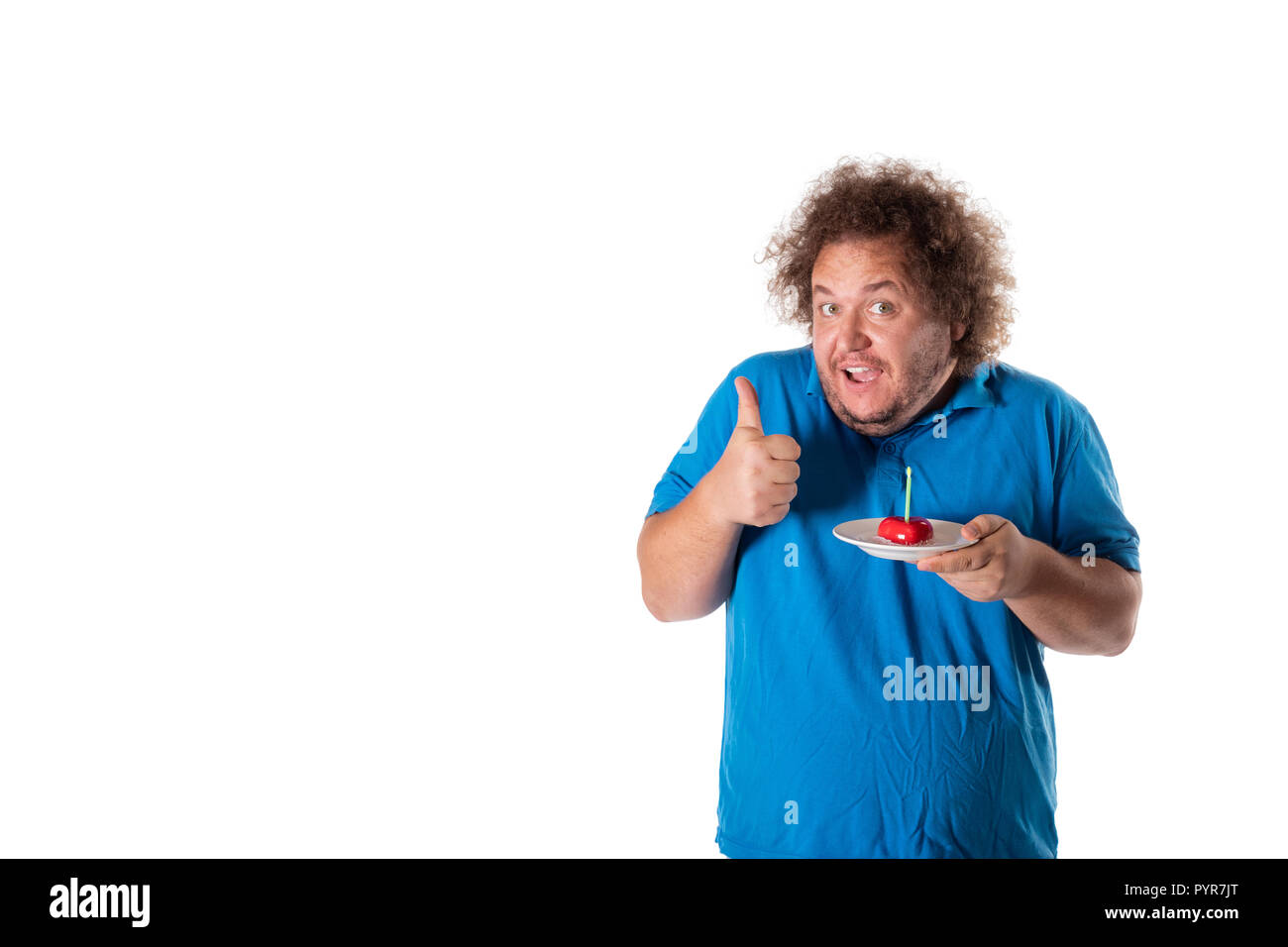 Funny fat man with balloons. Happy birthday. Joy and fun Stock Photo ...