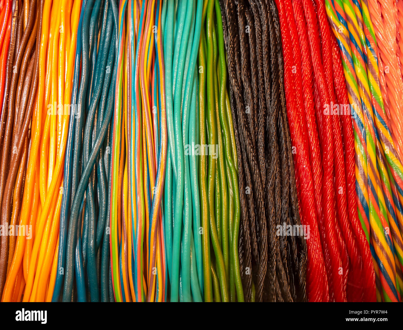 Shiny Candy String of Bright Colors Stock Photo - Alamy