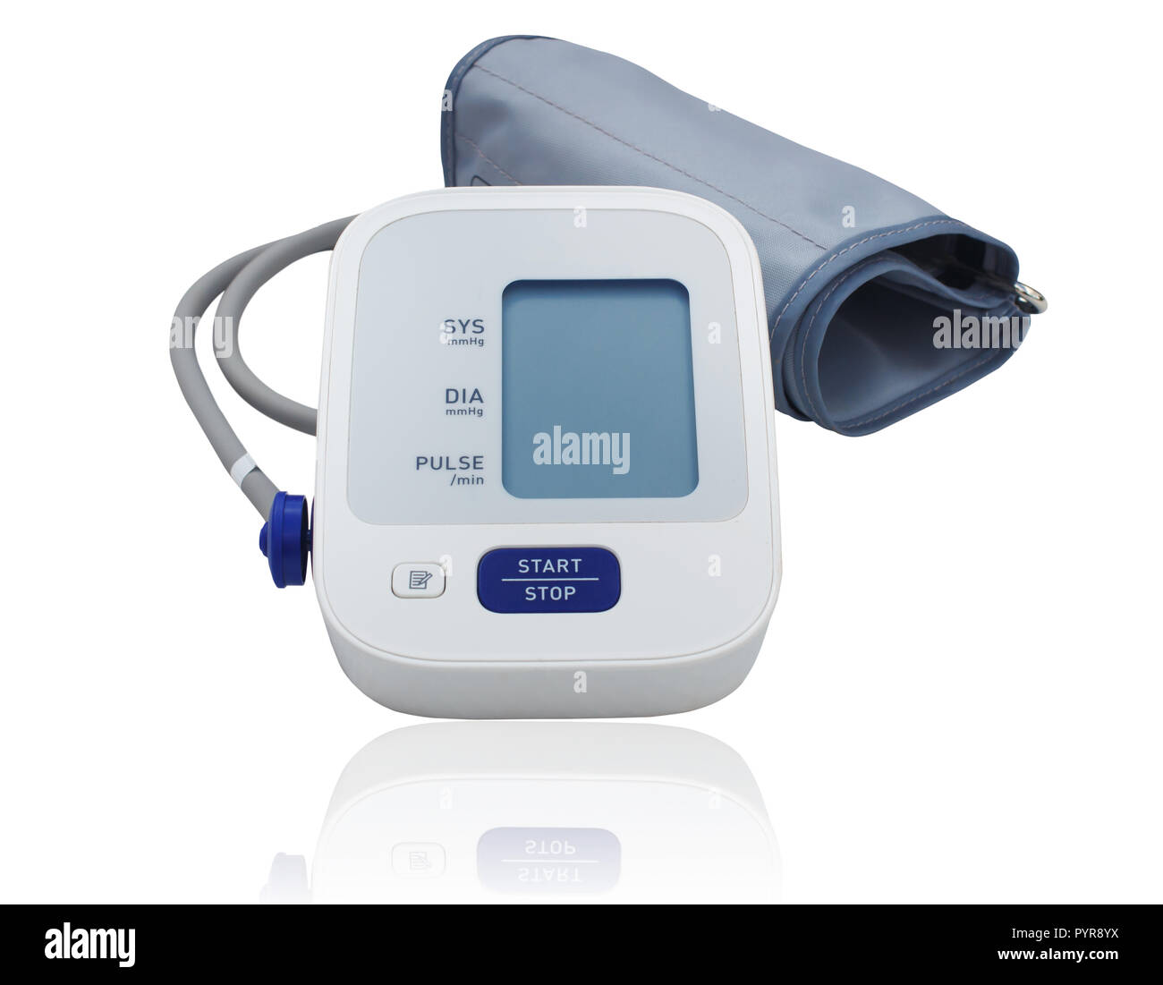 Digital Blood Pressure Monitor isolated on white background Stock Photo ...