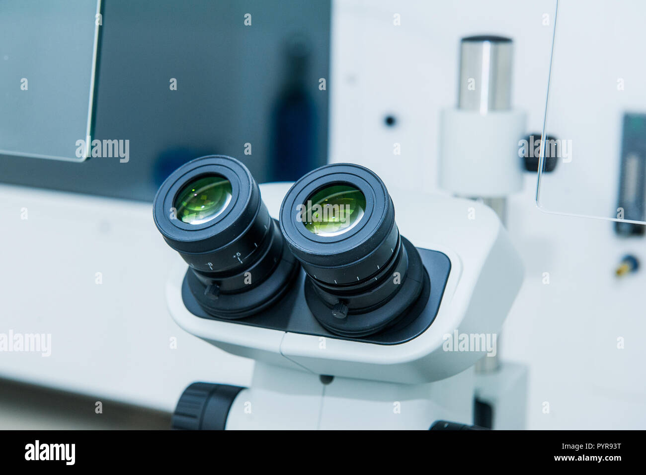 Close up Laboratory microscope eyepieces Stock Photo - Alamy