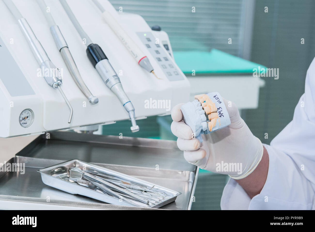 Dentist holding cast in hand hi-res stock photography and images - Alamy
