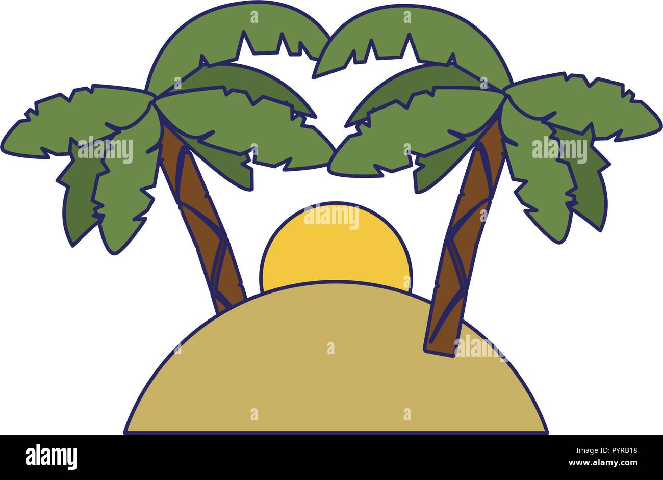 Beach and sun cartoon vector illustration graphic design Stock Vector ...