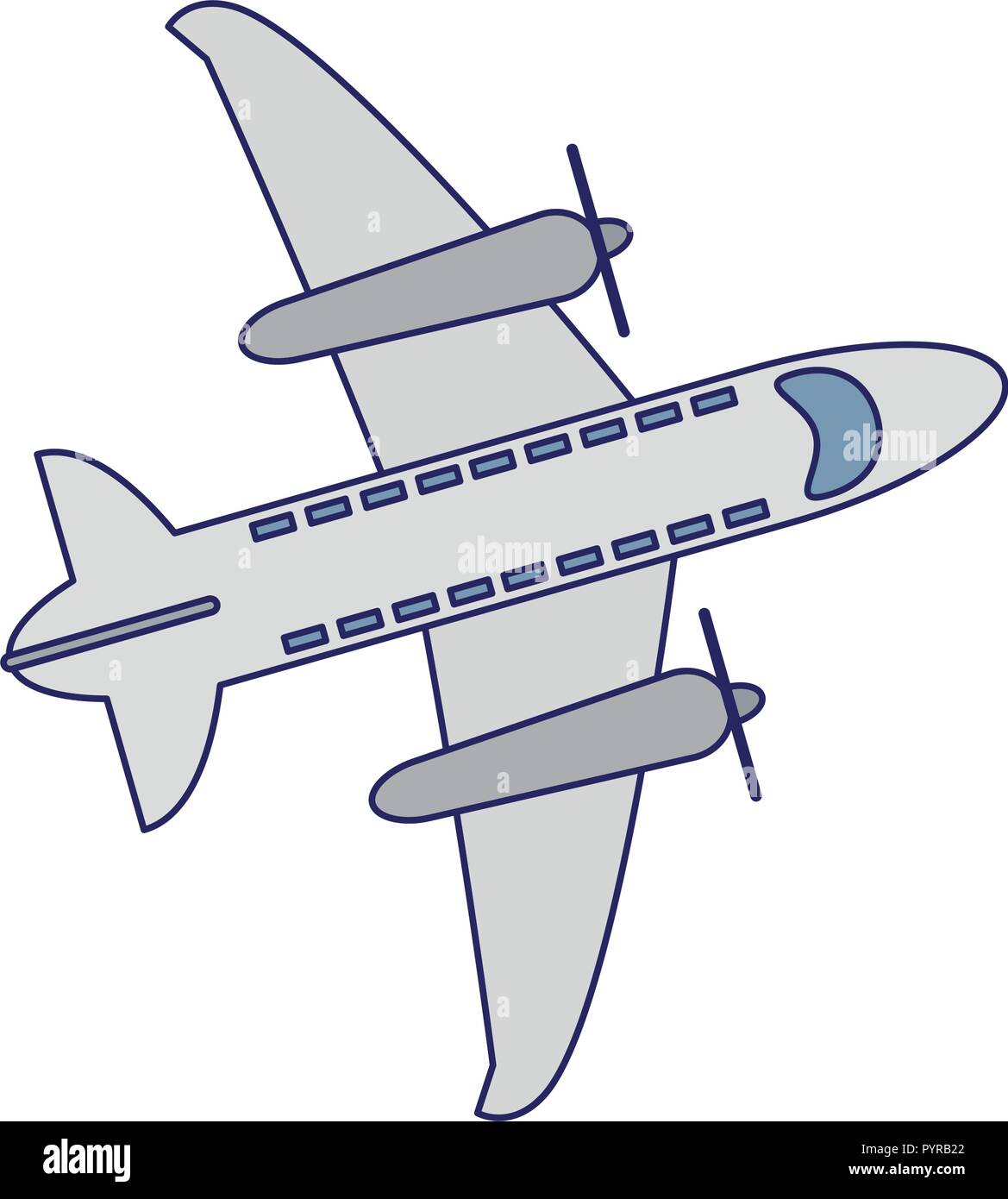 Airplane topview cartoon isolated vector illustration graphic design ... Airplane topview cartoon isolated vector illustration graphic design ...
