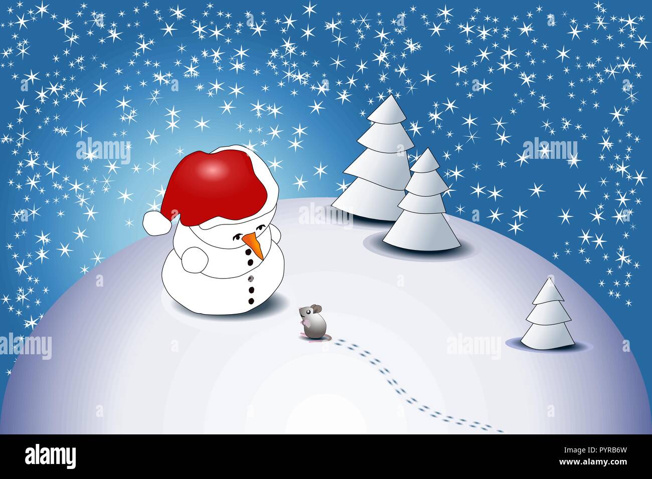 Little mouse in christmas Stock Vector Images - Alamy
