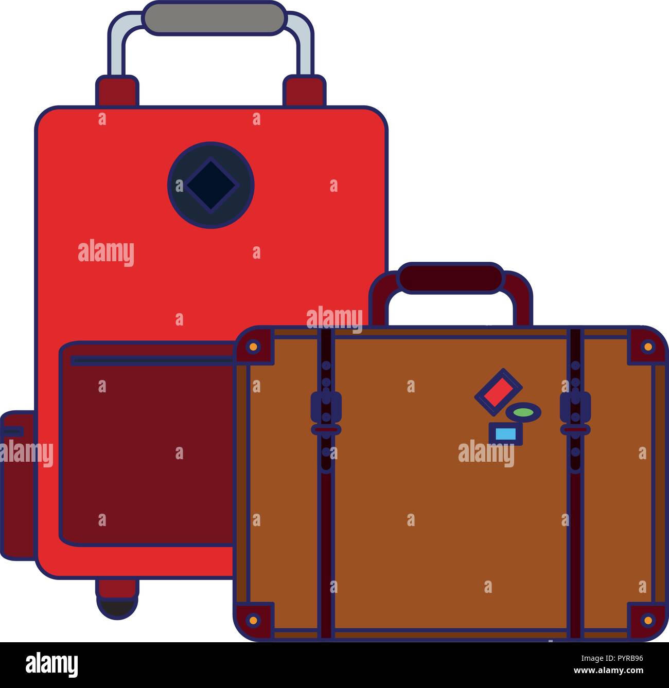 Travel luggage and suitcase symbols vector illustration graphic design ...
