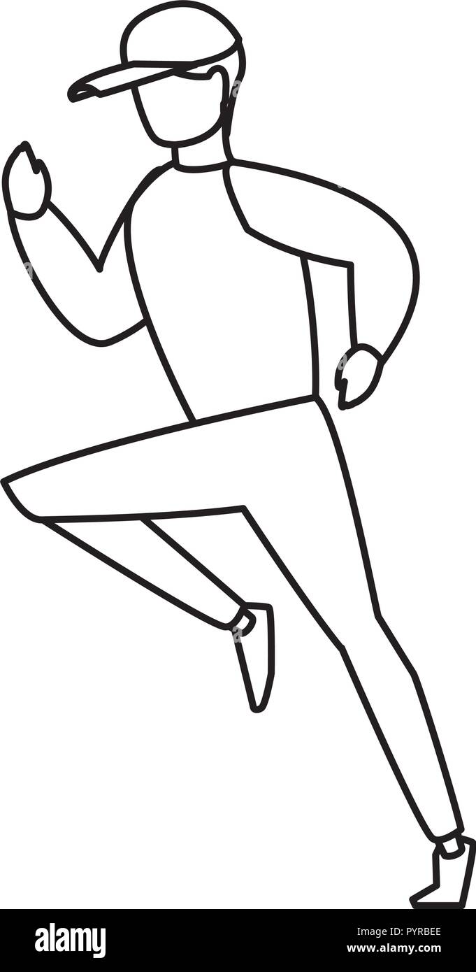 young man running character vector illustration design Stock Vector ...