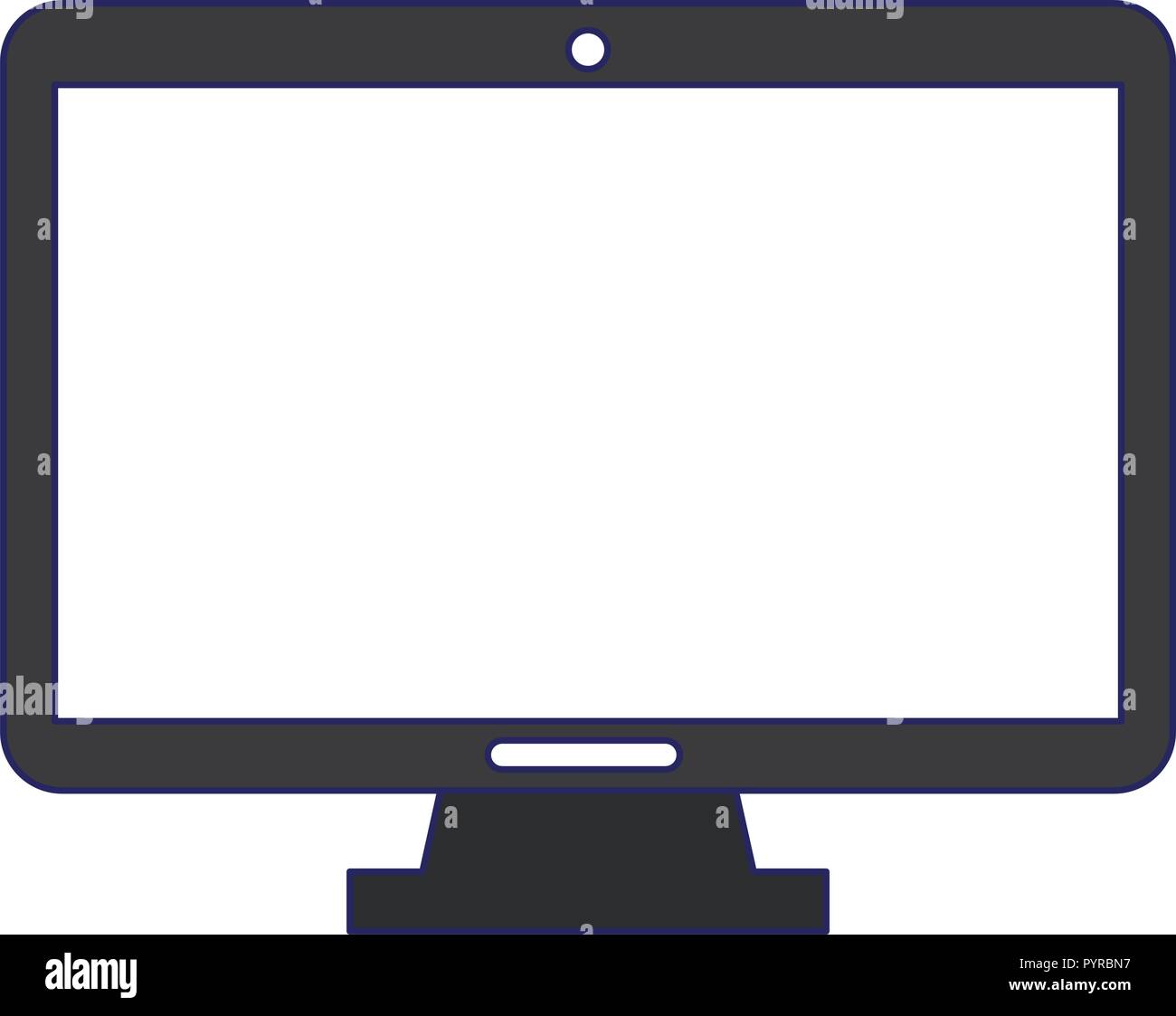 Computer screen in blank isolated vector illustration graphic design ...