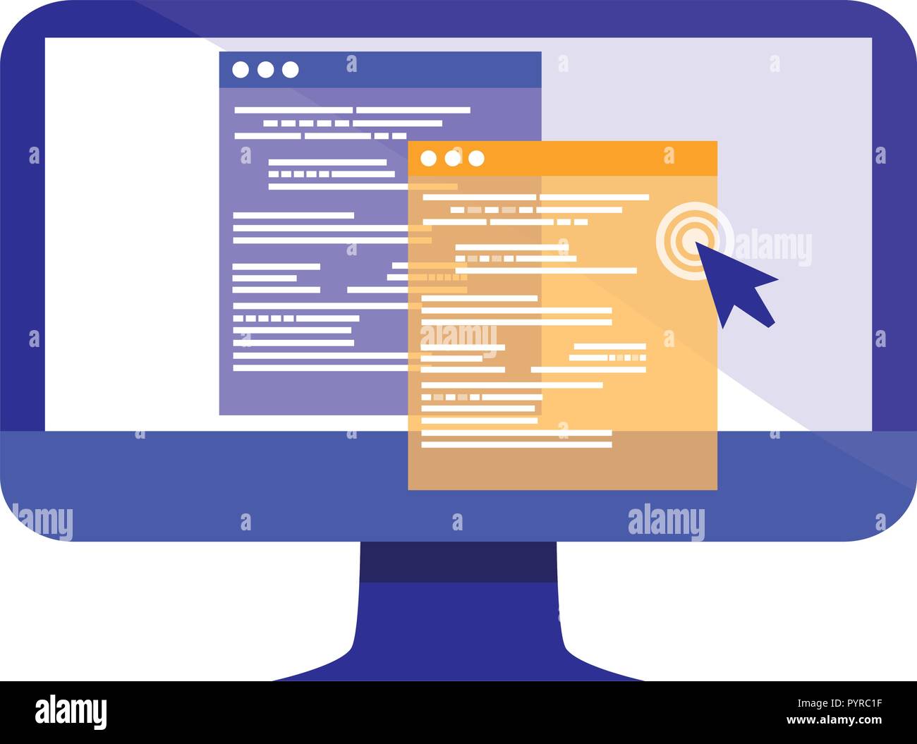 computer with webpages templates vector illustration design Stock ...