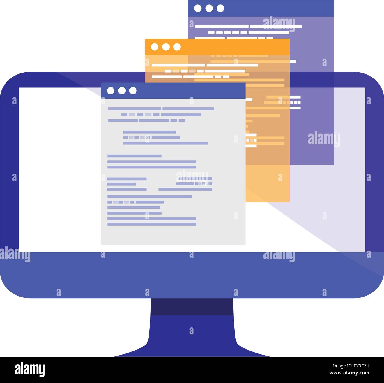 computer with webpages templates vector illustration design Stock ...