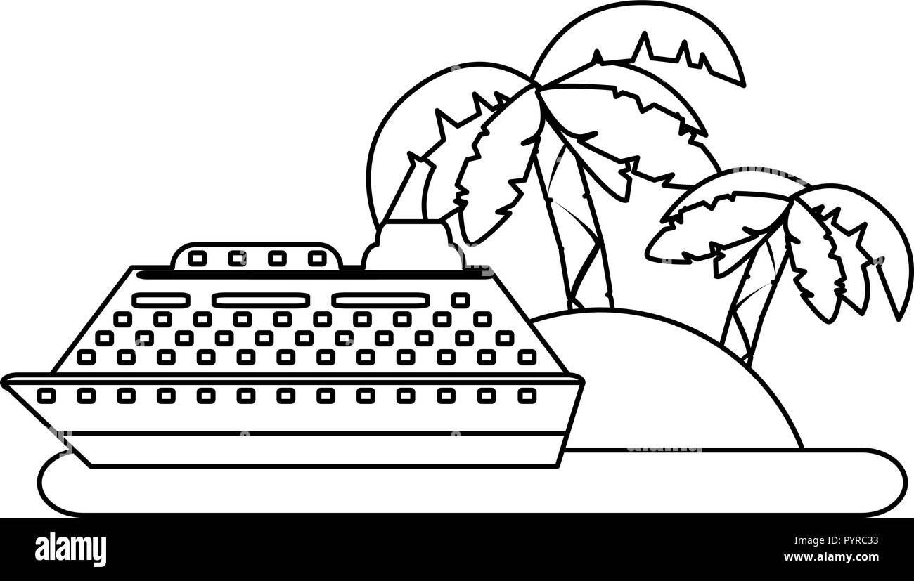 Cruiser on island cartoon vector illustration graphic design Stock ...