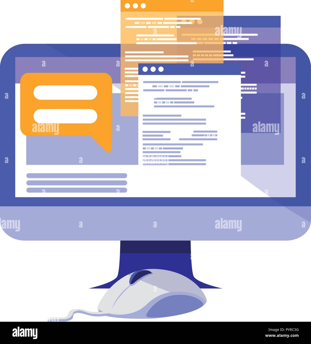 computer with mouse icon vector illustration design Stock Vector Image ...