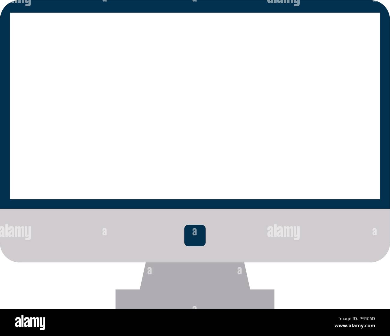 Computer screen in blank isolated vector illustration graphic design ...