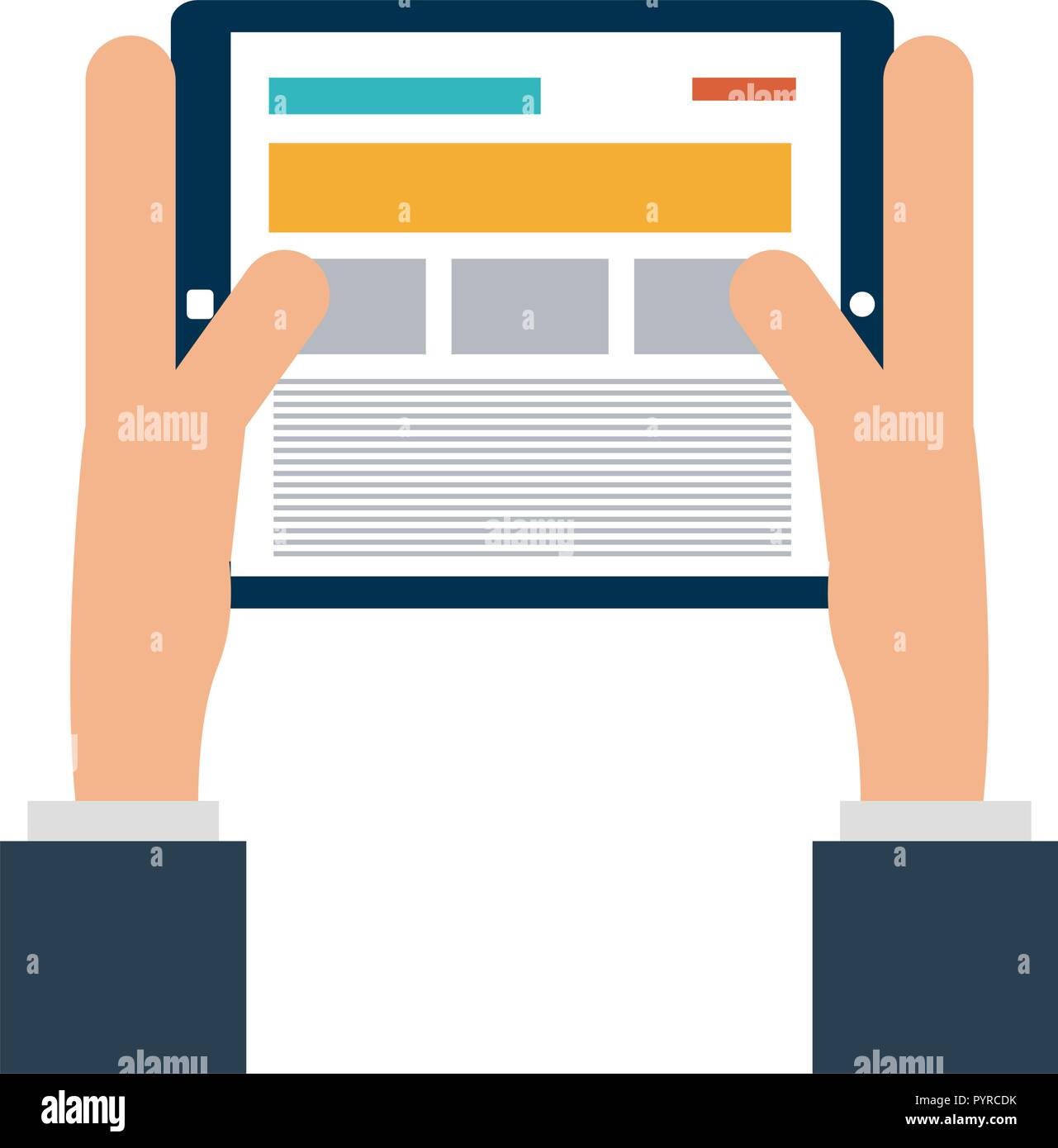 Hands using tablet vector illustration graphic design Stock Vector Image & Art - Alamy