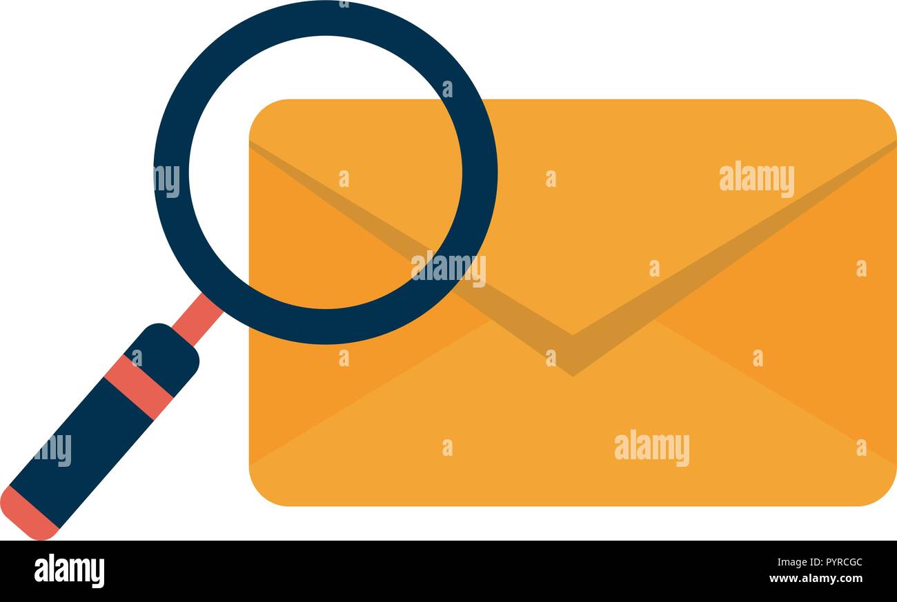 Envelope and magnifying glass vector illustration graphic design Stock Vector Image & Art - Alamy