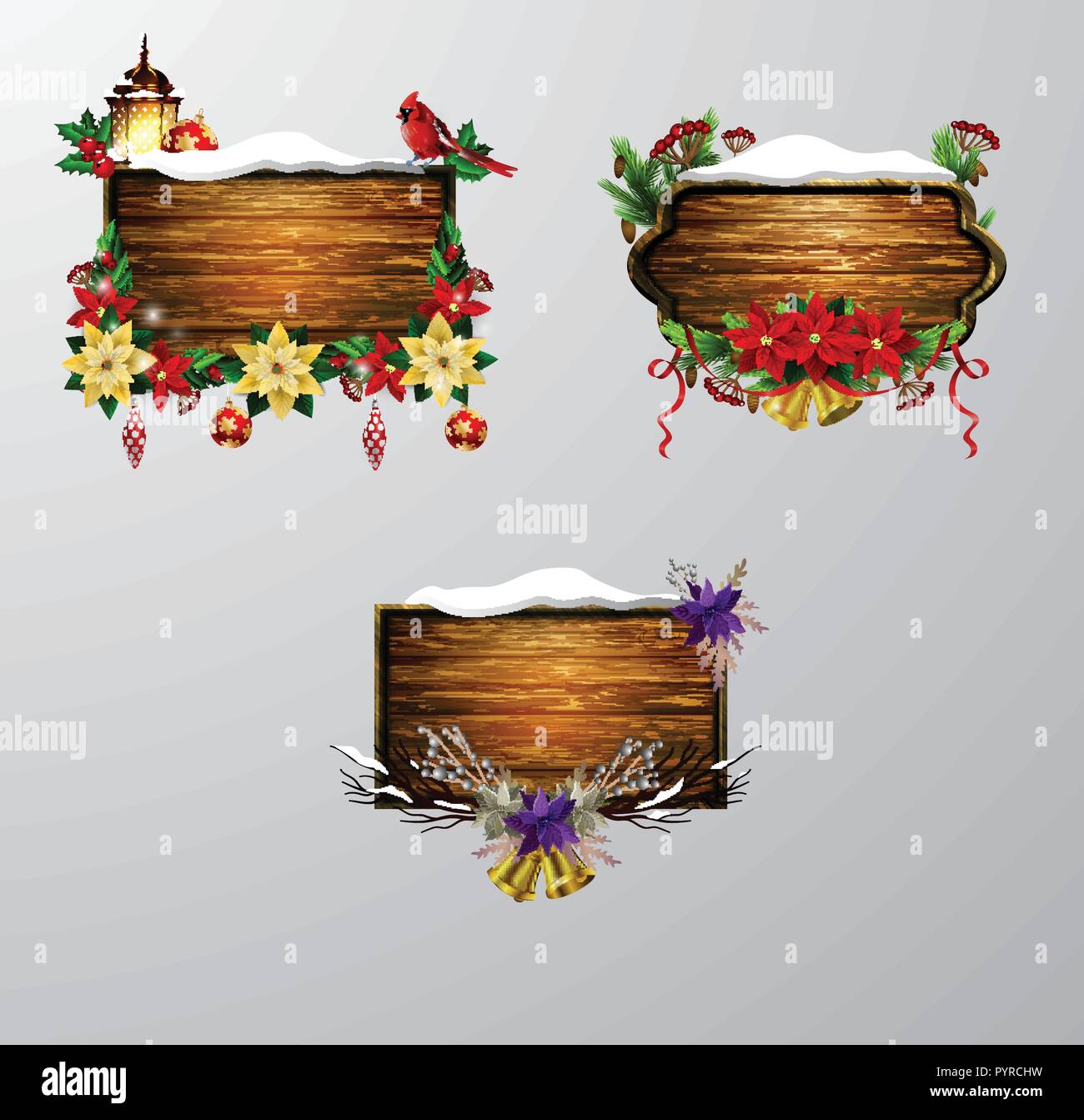 Vector wooden christmas board Stock Vector Image & Art - Alamy