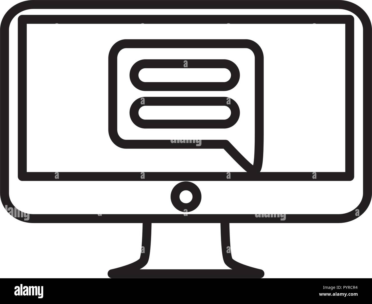 computer with speech bubble vector illustration design Stock Vector ...
