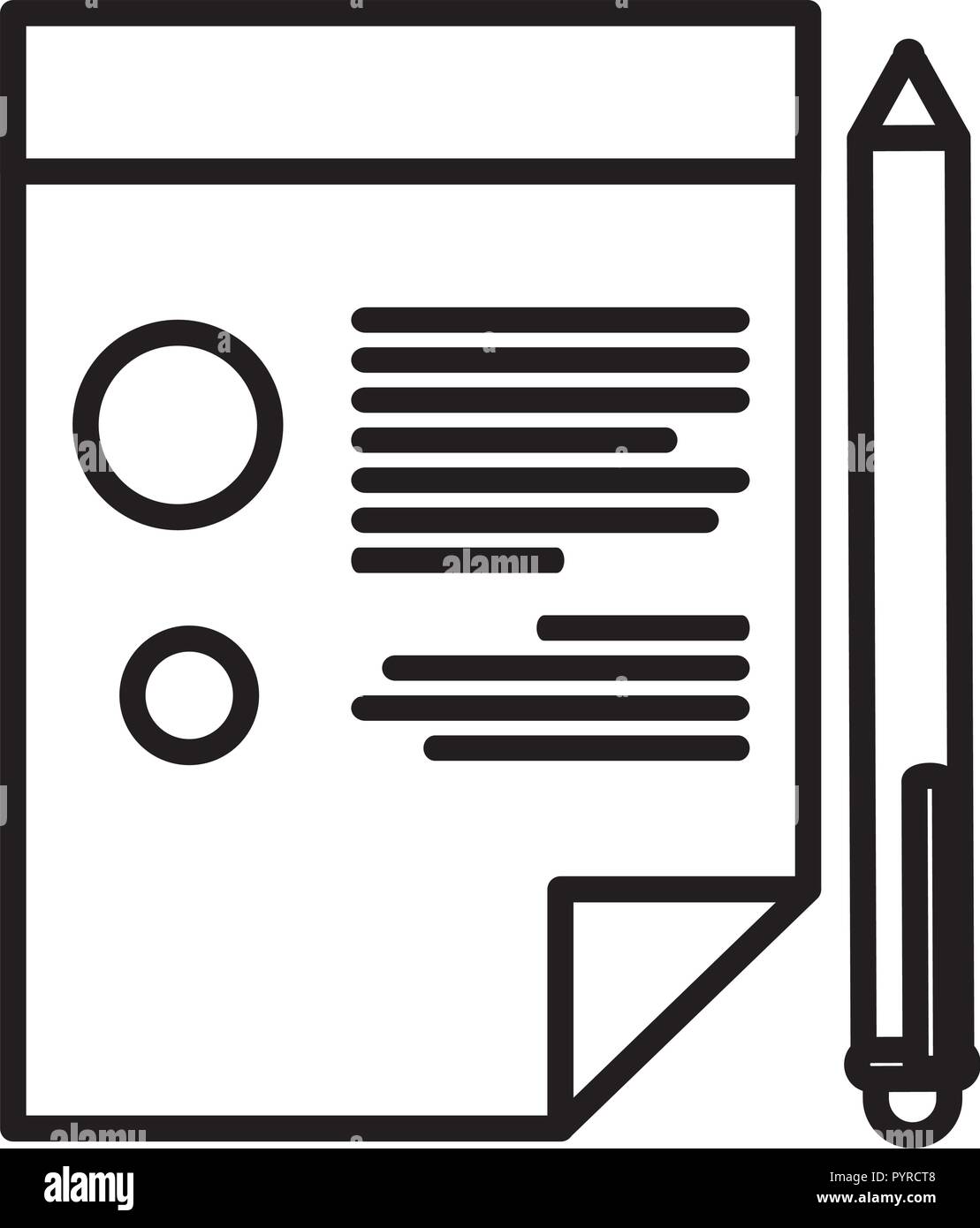 documents paper with pen vector illustration design Stock Vector Image ...