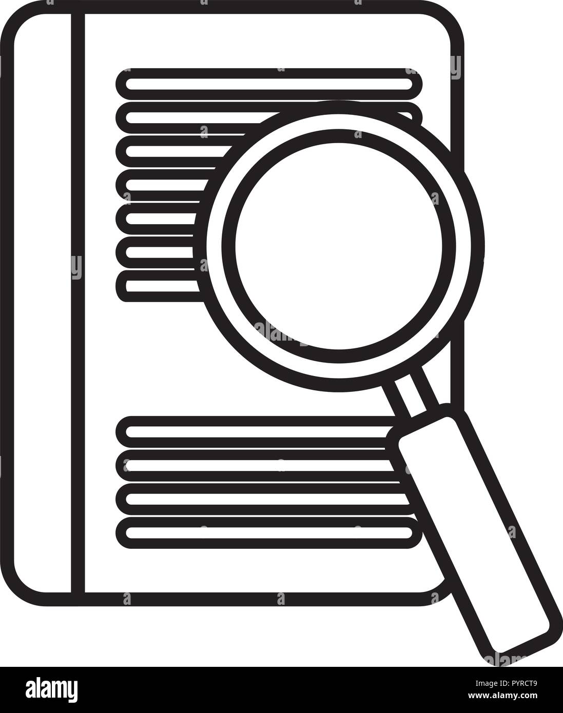 paper document with magnifying glass vector illustration design Stock ...