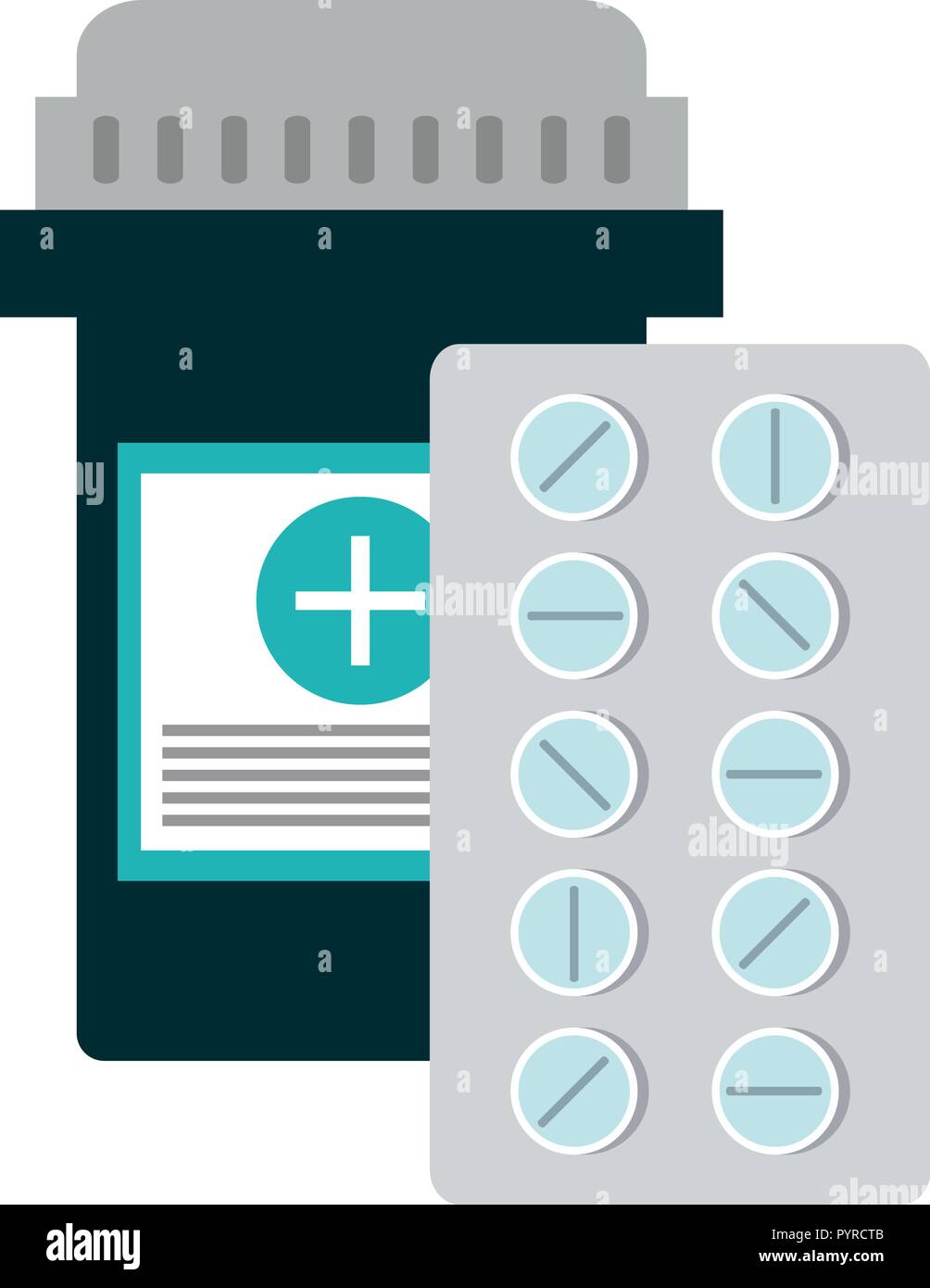 Medicine bottle and drugs tablet vector illustration graphic design ...