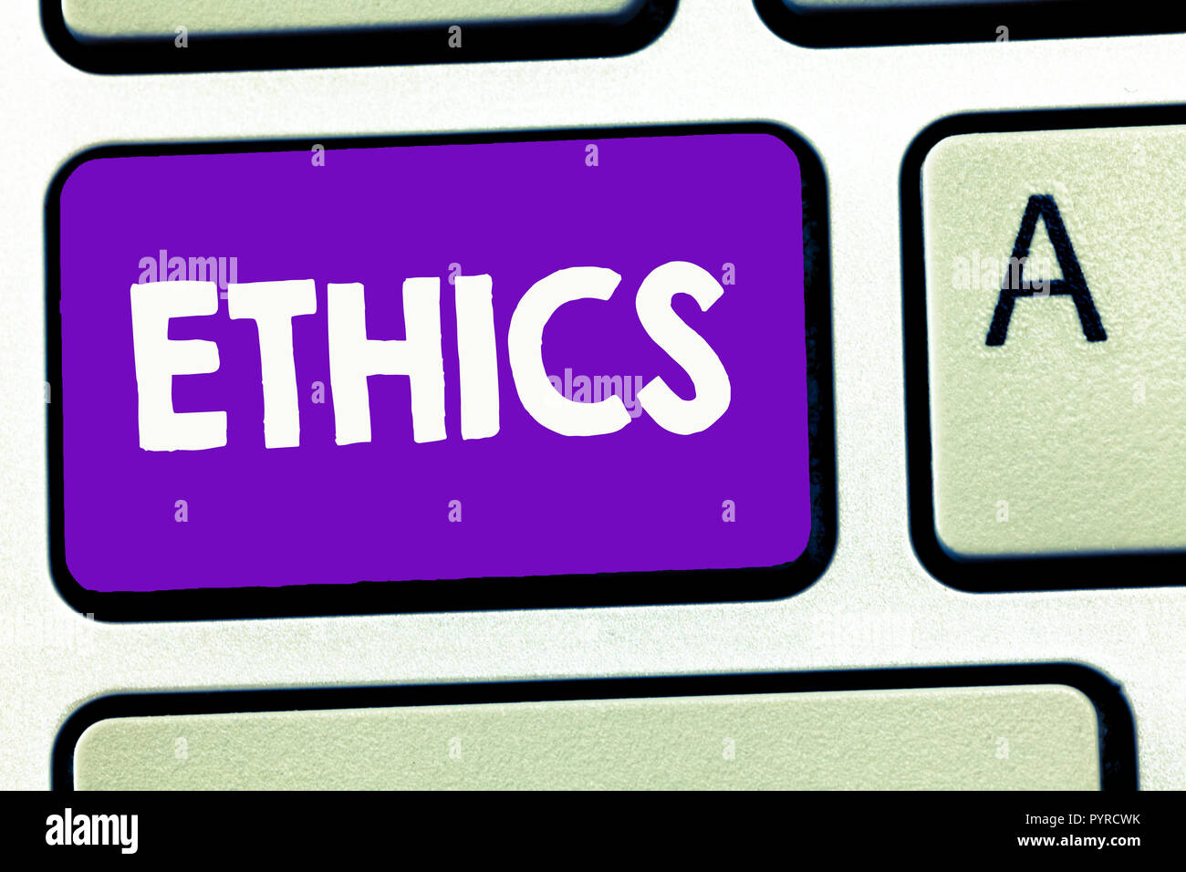 Handwriting text writing Ethics. Concept meaning moral principles that ...