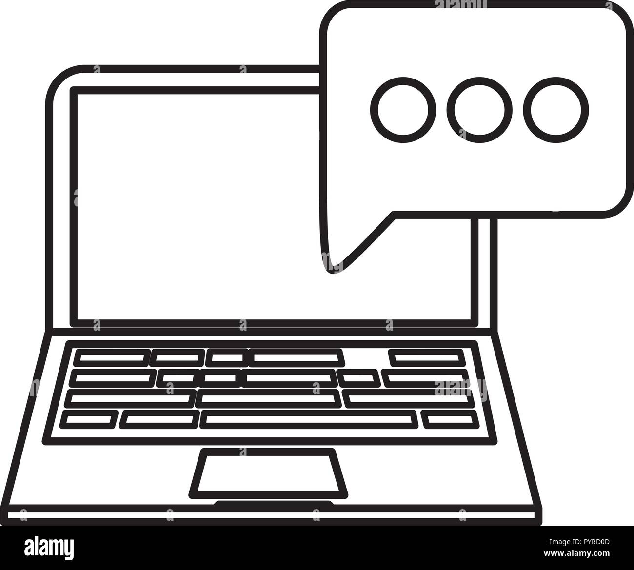 laptop with speech bubble vector illustration design Stock Vector Image ...