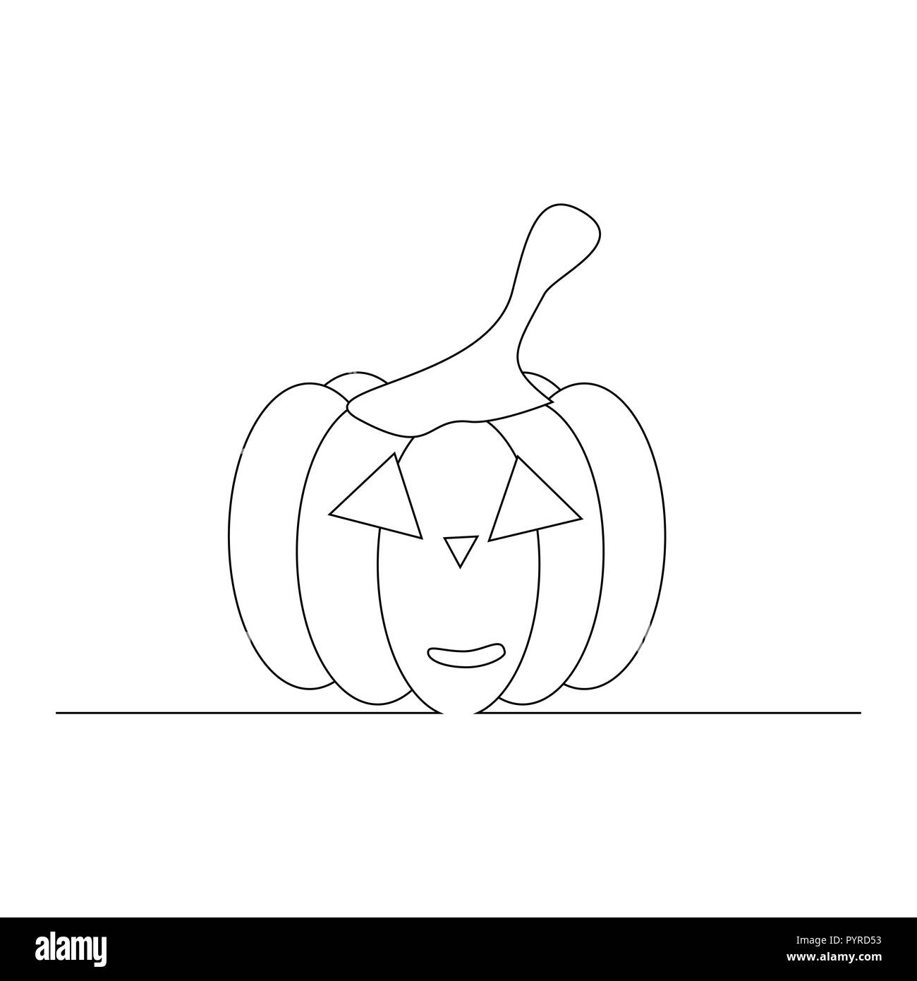 Continuous Line Pumpkin Shape Icon Symbol Design. Vector illustration ...