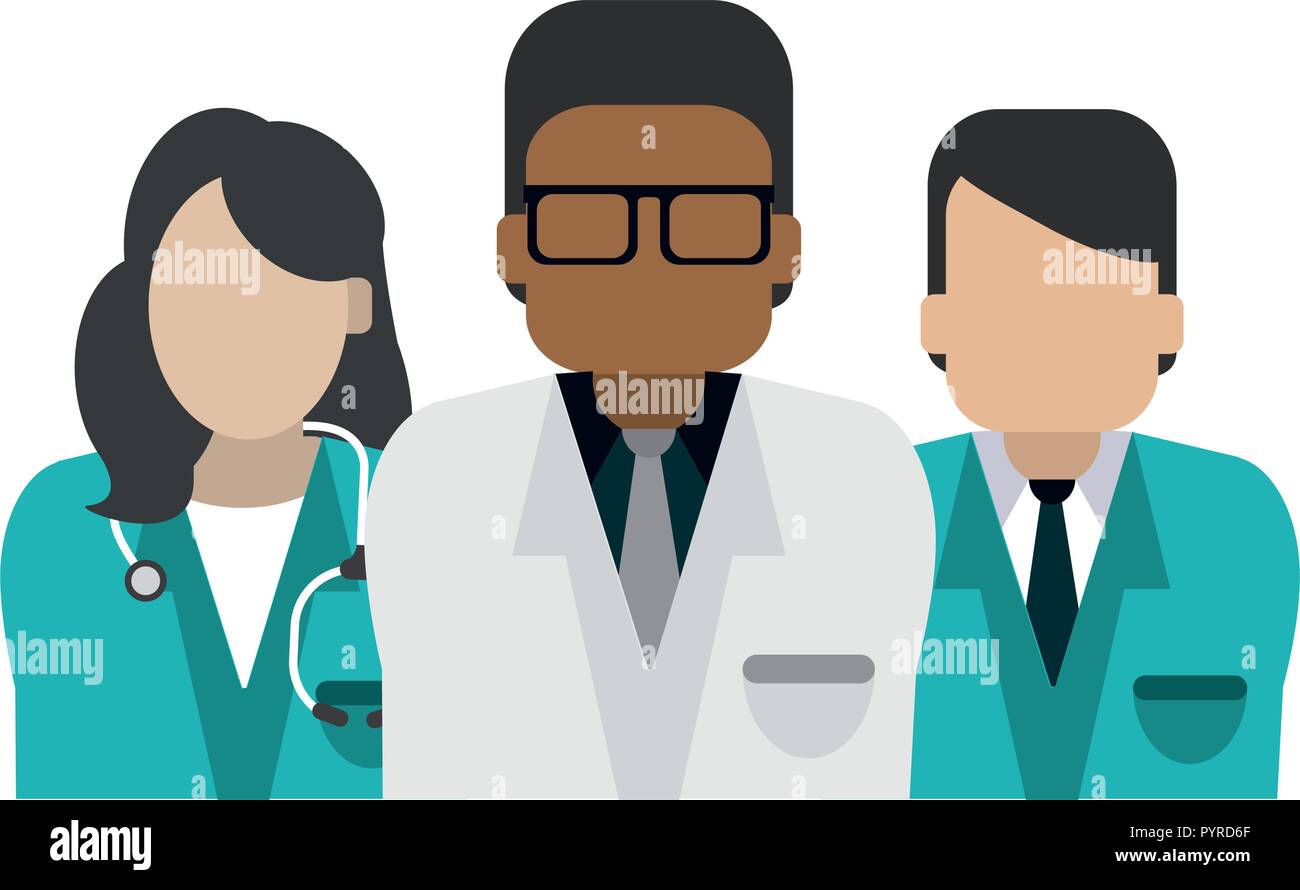 Doctors and nurse medical avatar vector illustration graphic design ...