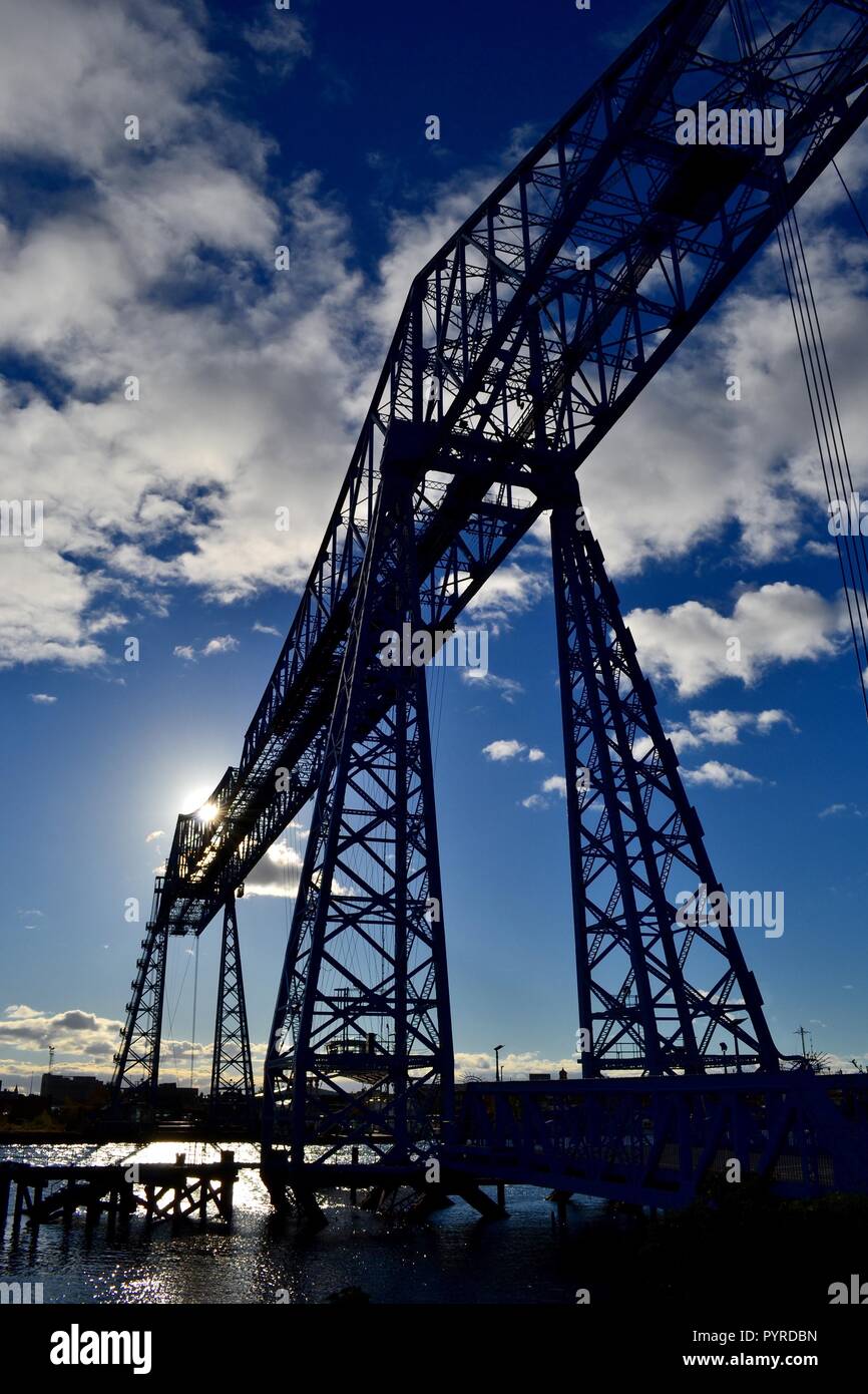 Striking image of the famous Tees Transporter Bridge, Middlesbrough, UK ...