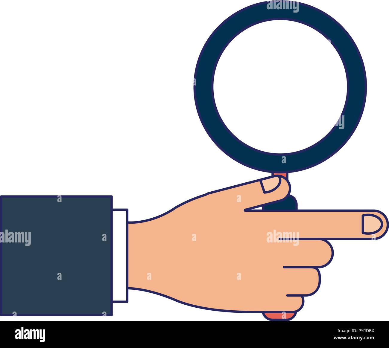 Hand holding magnifying glass vector illustration graphic design Stock ...