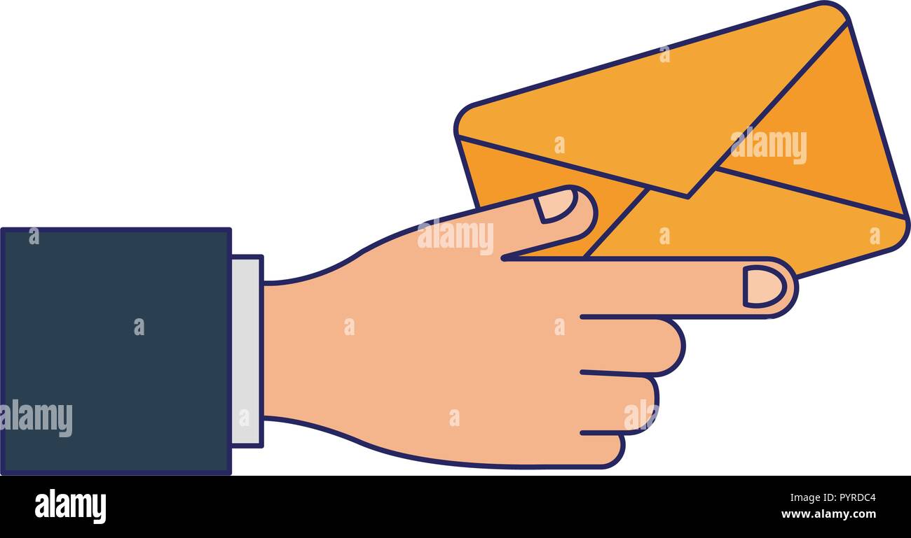 Hand holding envelope vector illustration graphic design Stock Vector ...