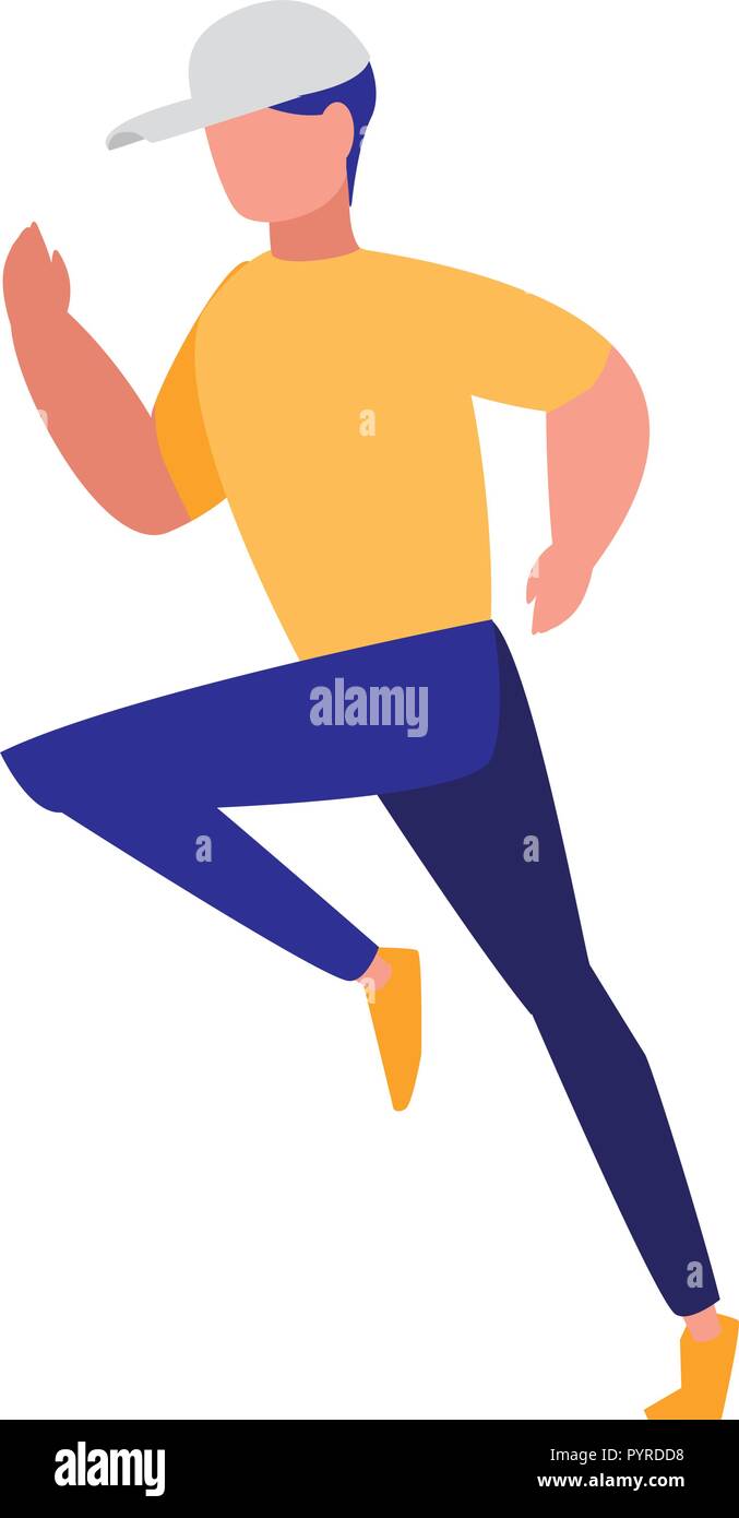 young man running character vector illustration design Stock Vector ...