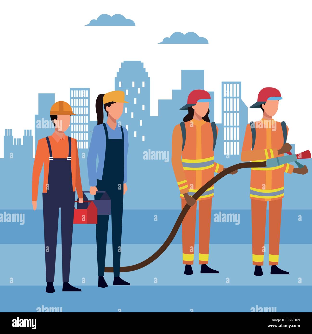 Rescue workers Stock Vector Images - Alamy