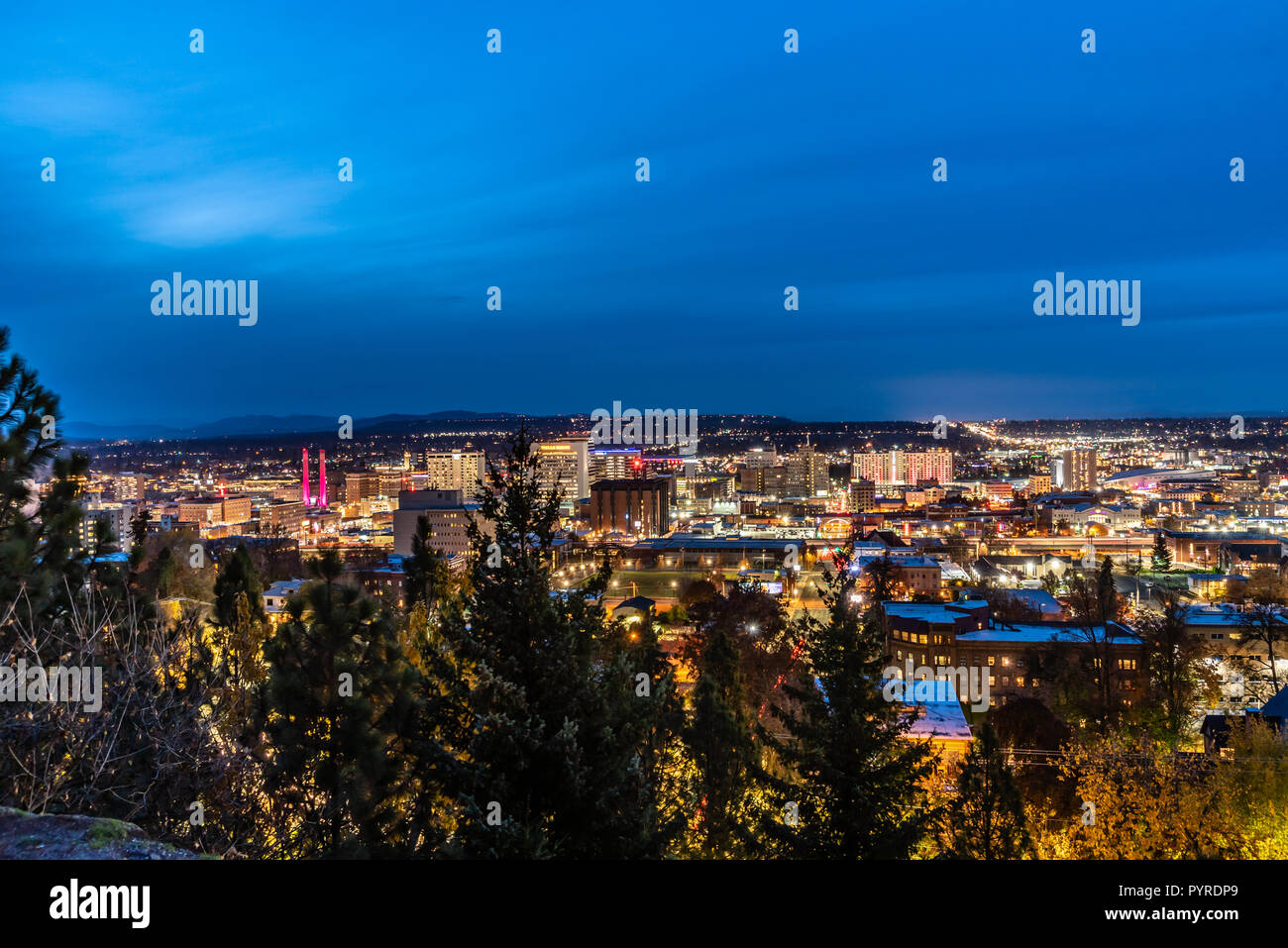 Spokane washington city skyline view hi-res stock photography and ...