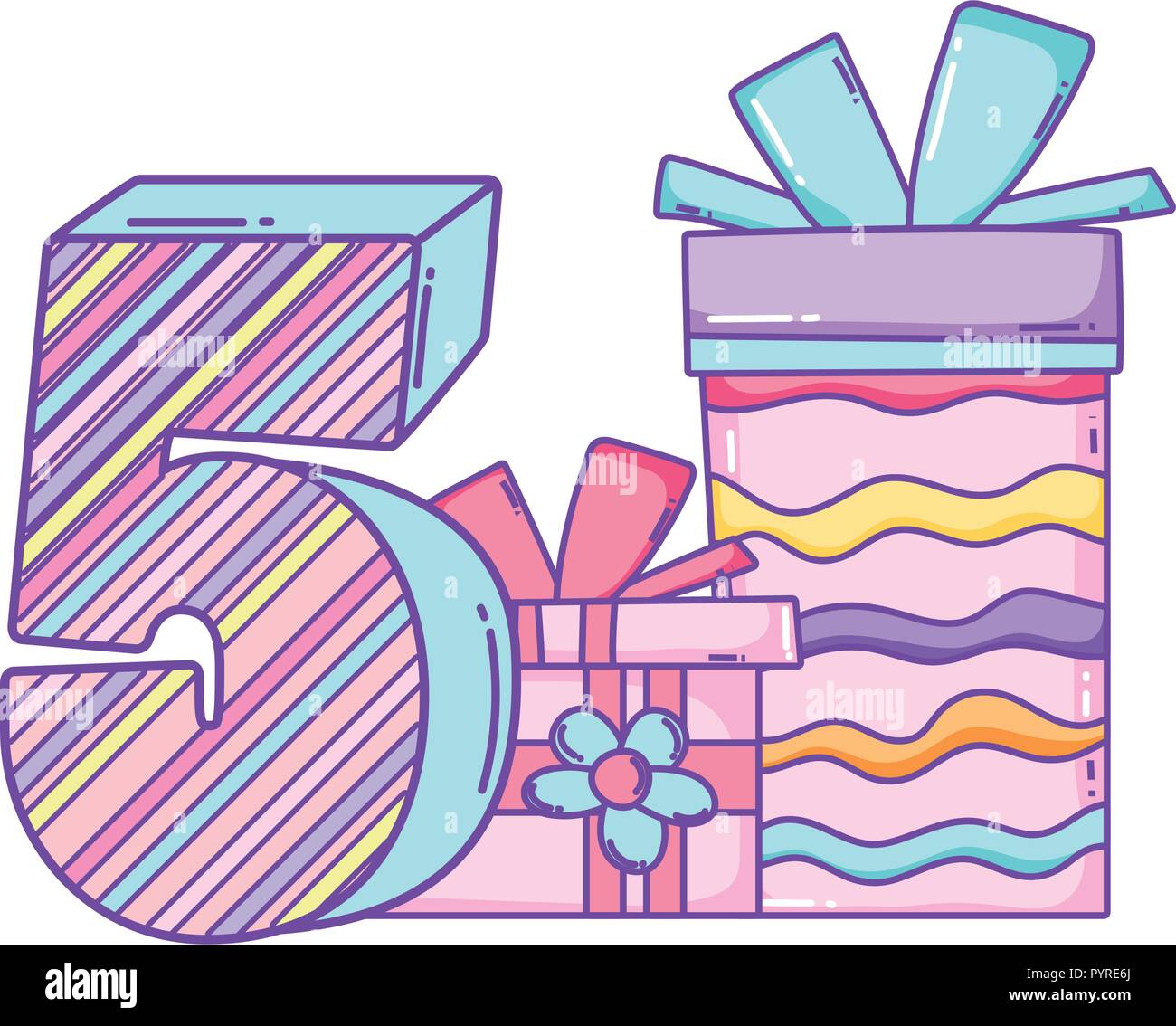 Birthday gift boxes with number Stock Vector Image & Art - Alamy