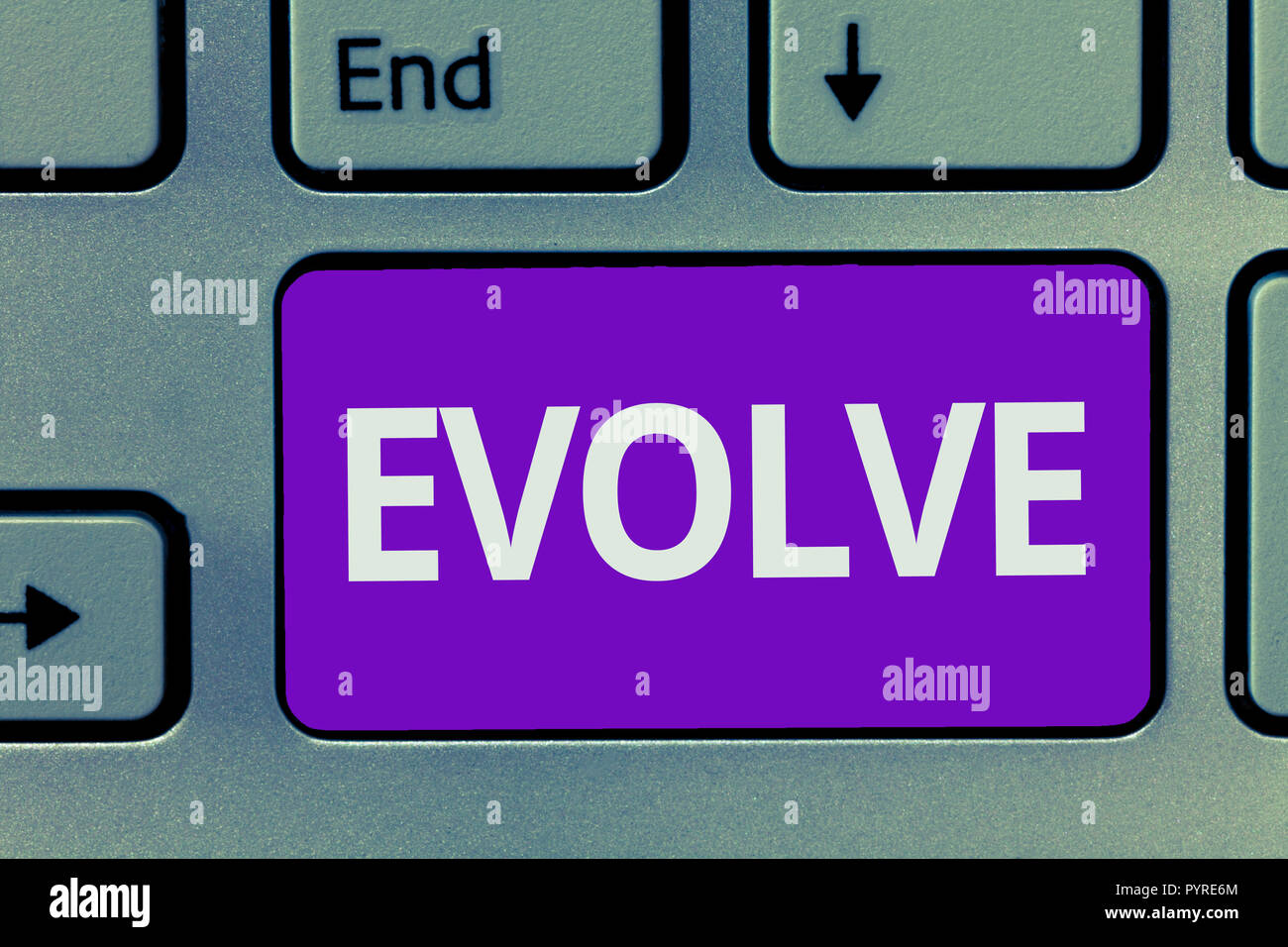 Conceptual hand writing showing Evolve. Business photo text develop ...