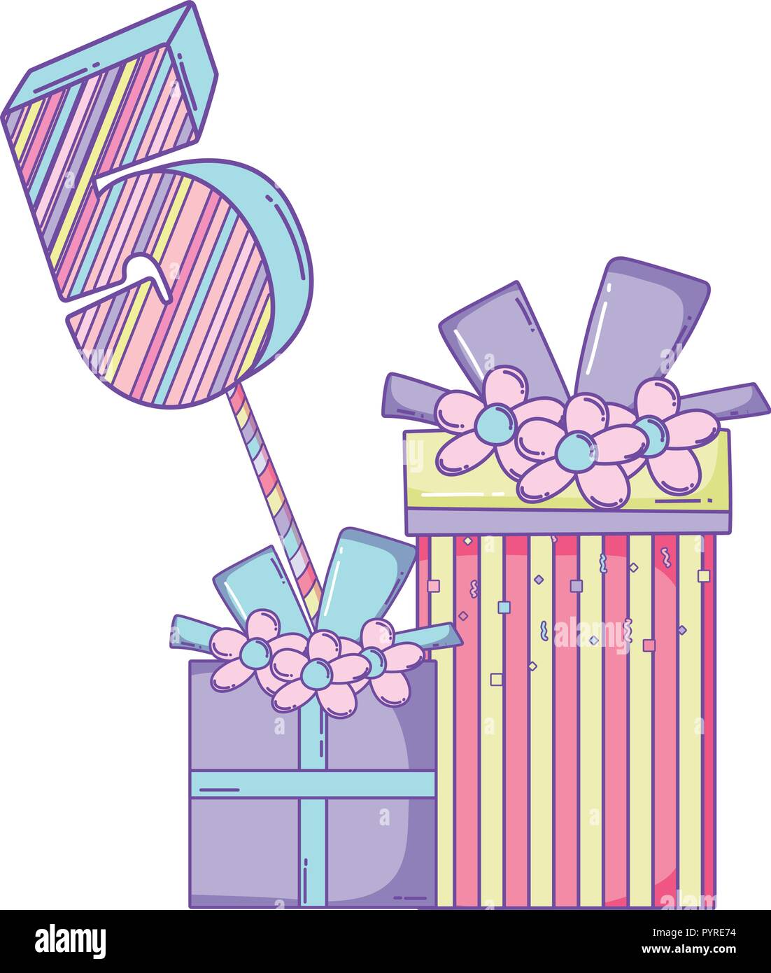 Birthday gift boxes with number Stock Vector Image & Art - Alamy