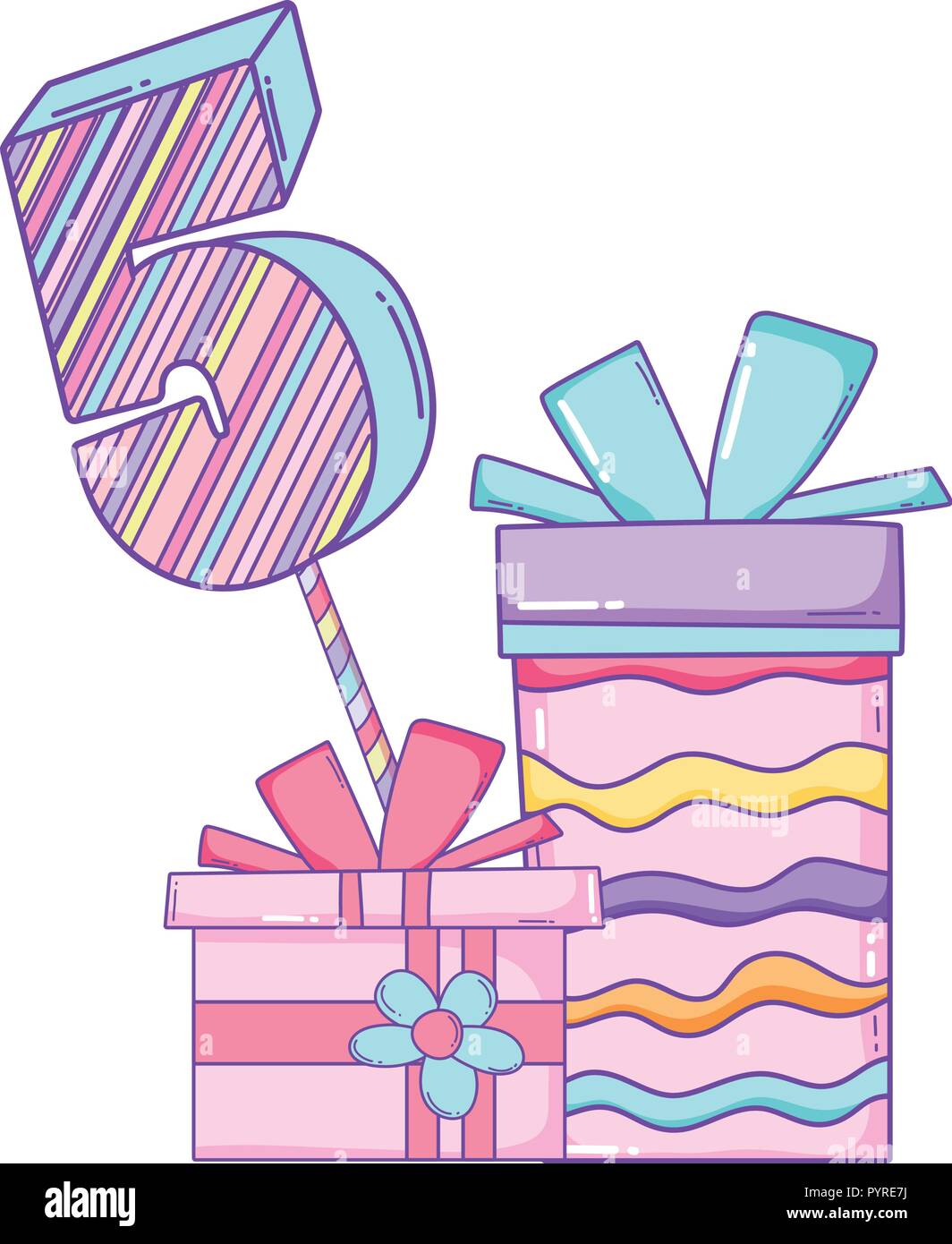 Birthday gift boxes with number Stock Vector Image & Art - Alamy
