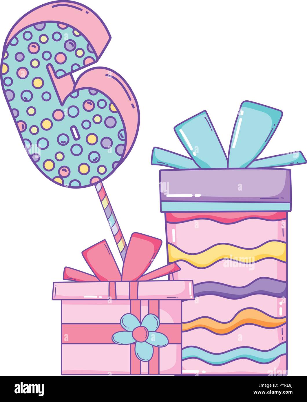 Birthday gift boxes with number Stock Vector Image & Art - Alamy