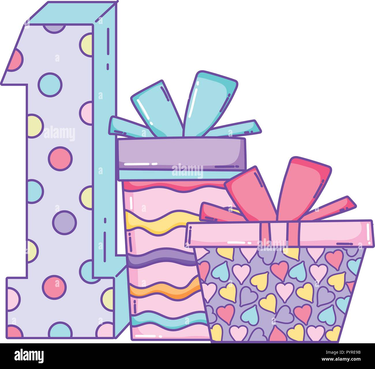 Birthday gift boxes with number Stock Vector Image & Art - Alamy