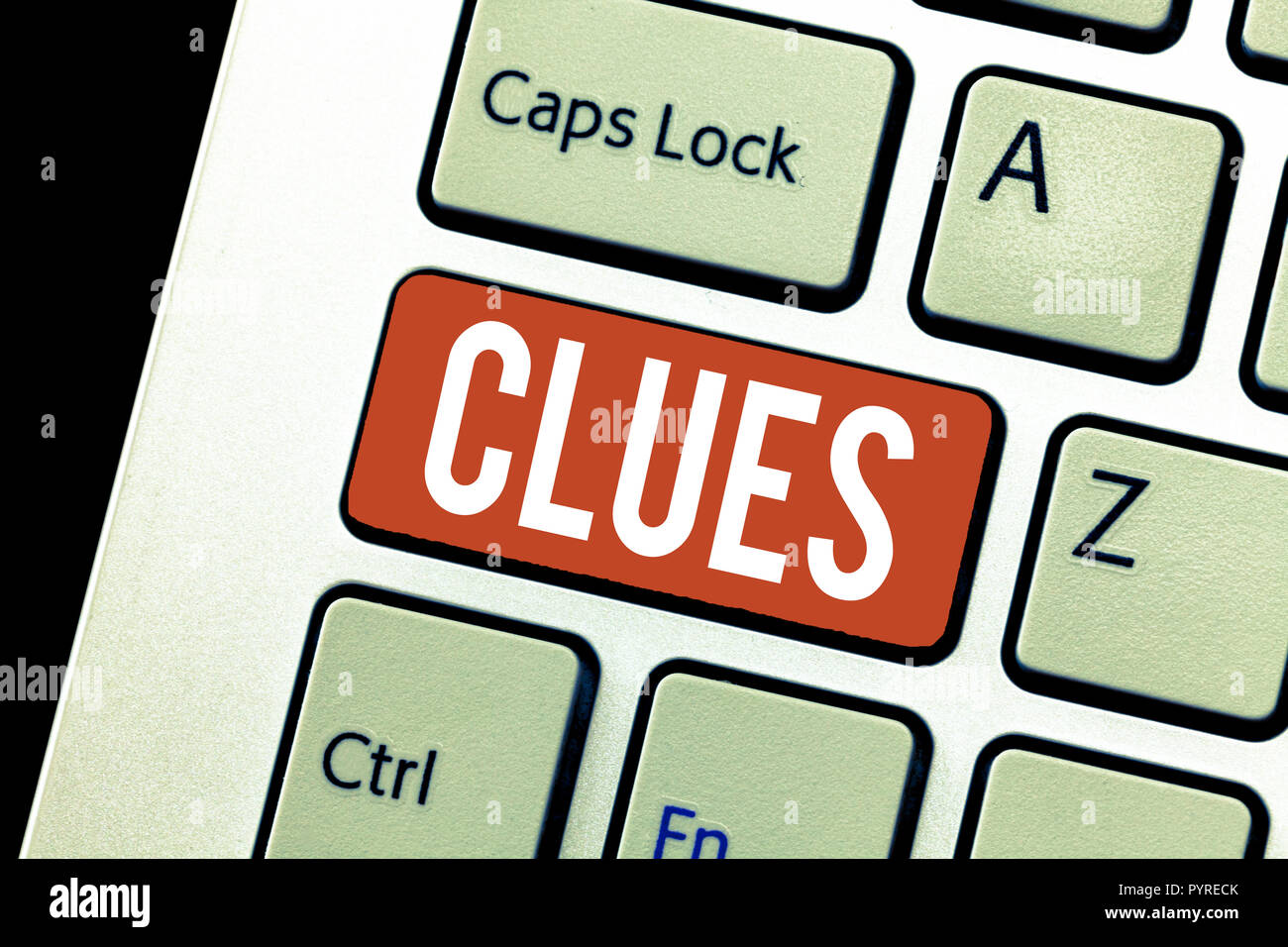 Handwriting text Clues. Concept meaning Piece of evidence information ...