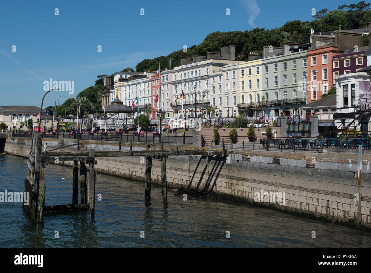 The old wooden White Star Line pier where passengers boarded tenders to ...