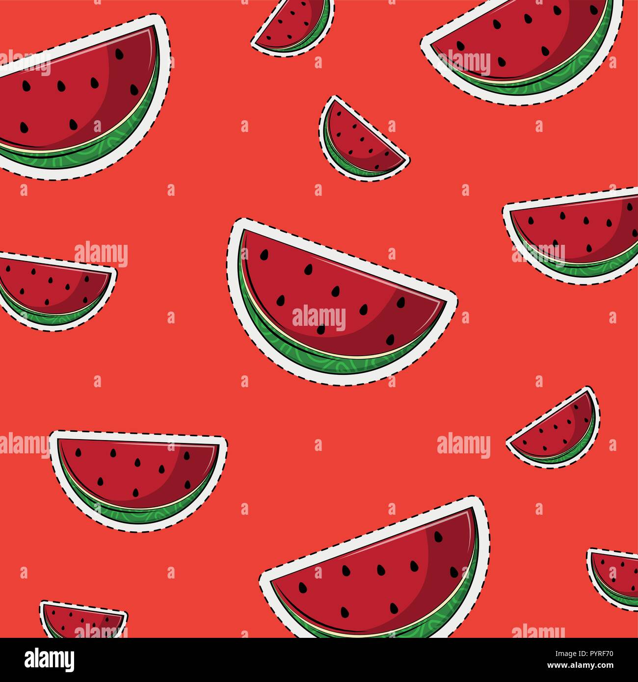 Watermelon pattern background cartoons vector illustration graphic ...