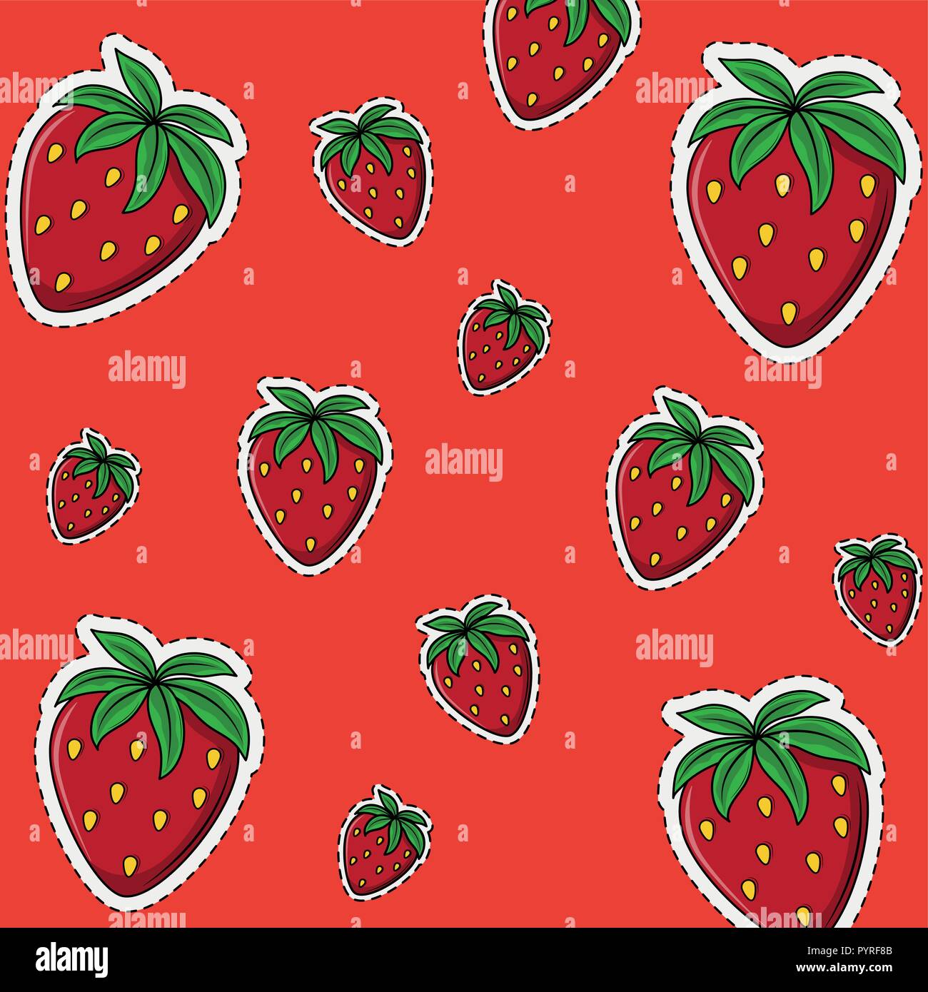 Strawberry pattern background cartoons vector illustration graphic ...