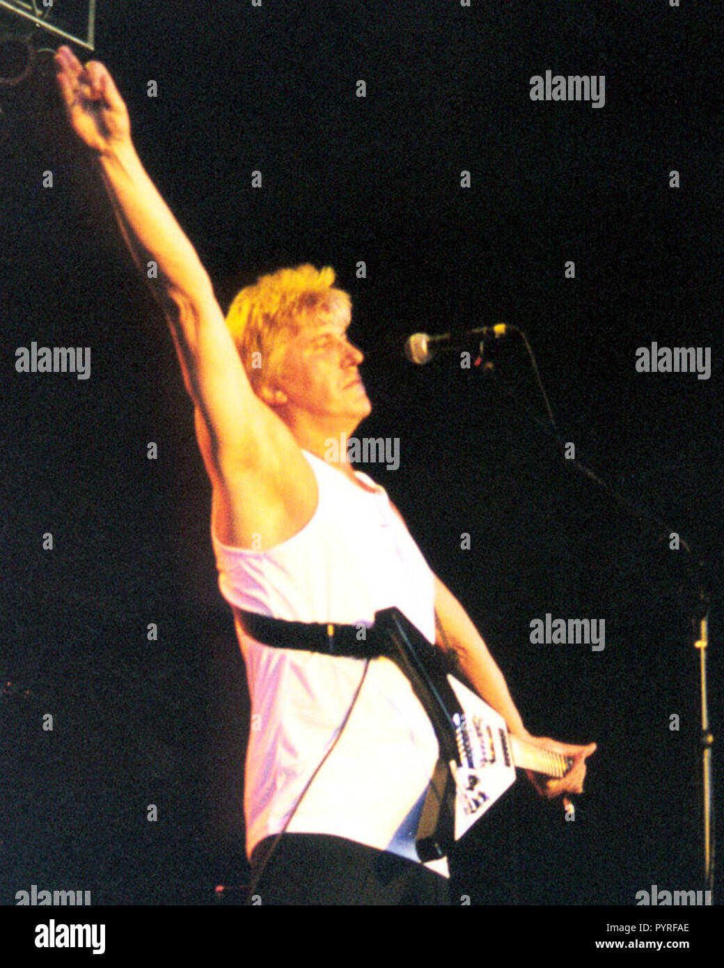 JUNE 17: John Spinks of The Outfield performs at Lakewood Amphitheatre ...