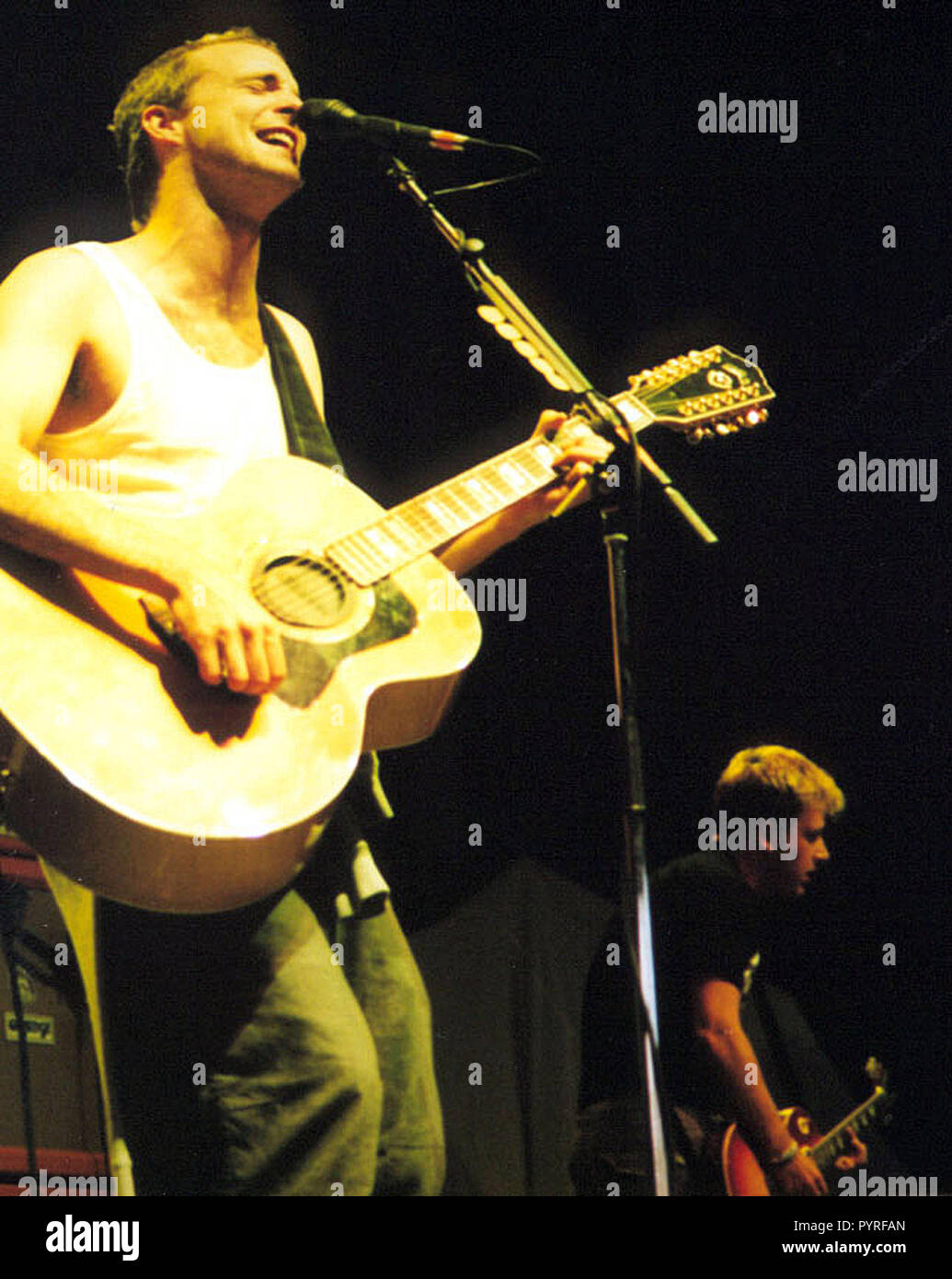 JUNE 20: Fran Healy and Andy Dunlop of Travis perform at Lakewood ...