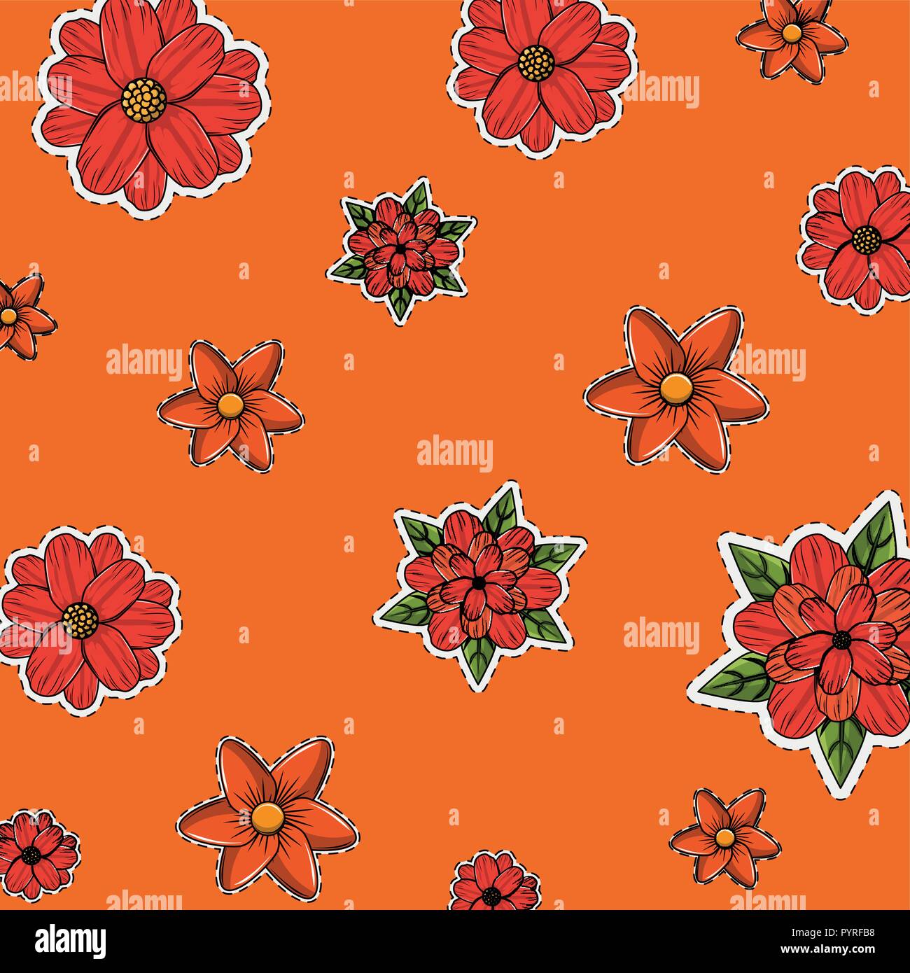 Flowers pattern background cartoons vector illustration graphic design ...